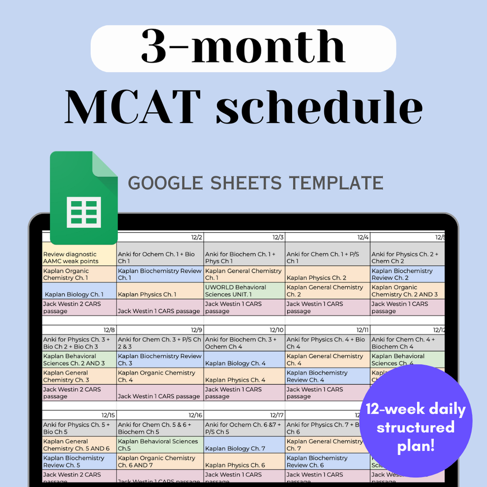 3 Month MCAT Study Plan – Erica | MCAT Tutor